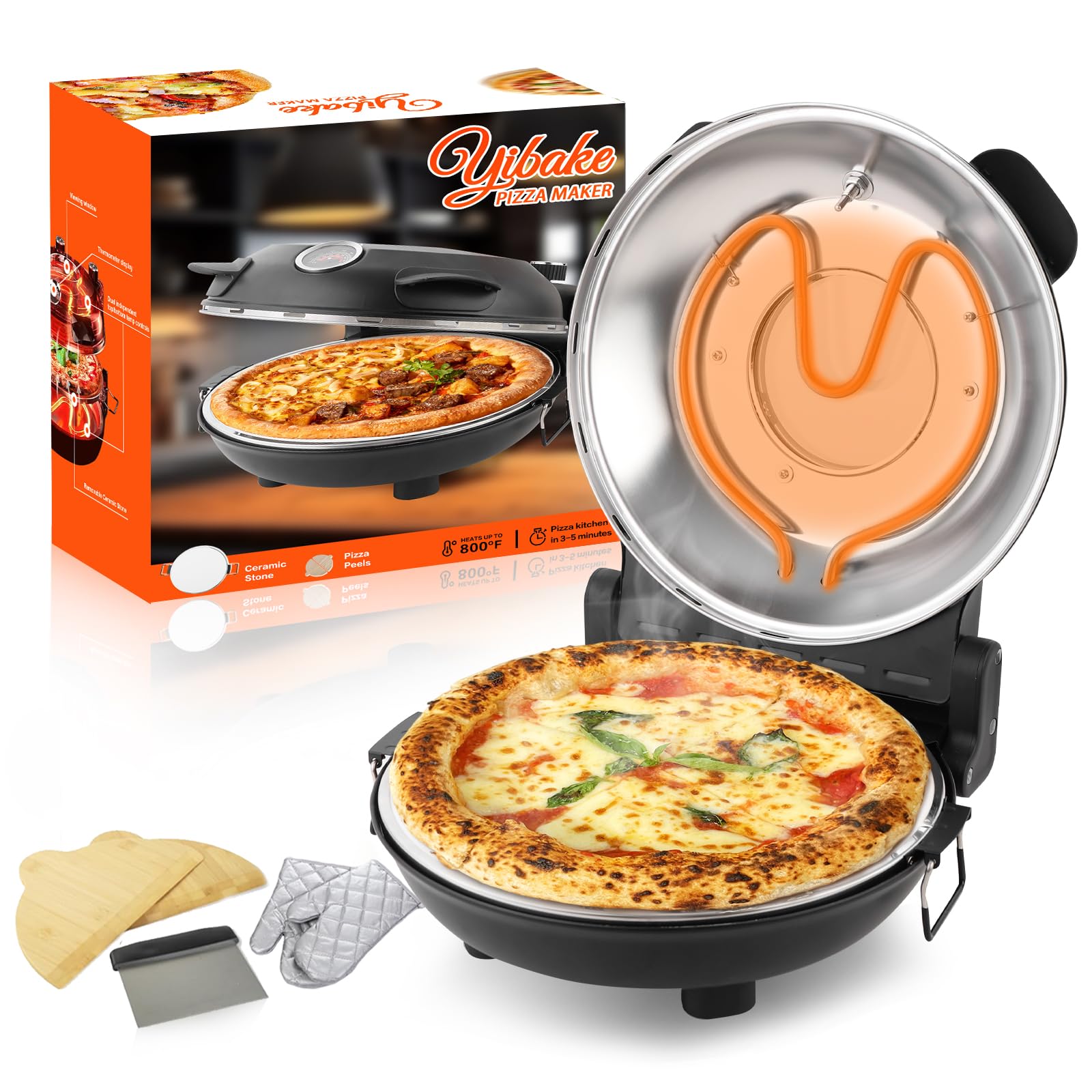 12" Electric Pizza Oven Review: Fast Heating Countertop Pizza Maker ...